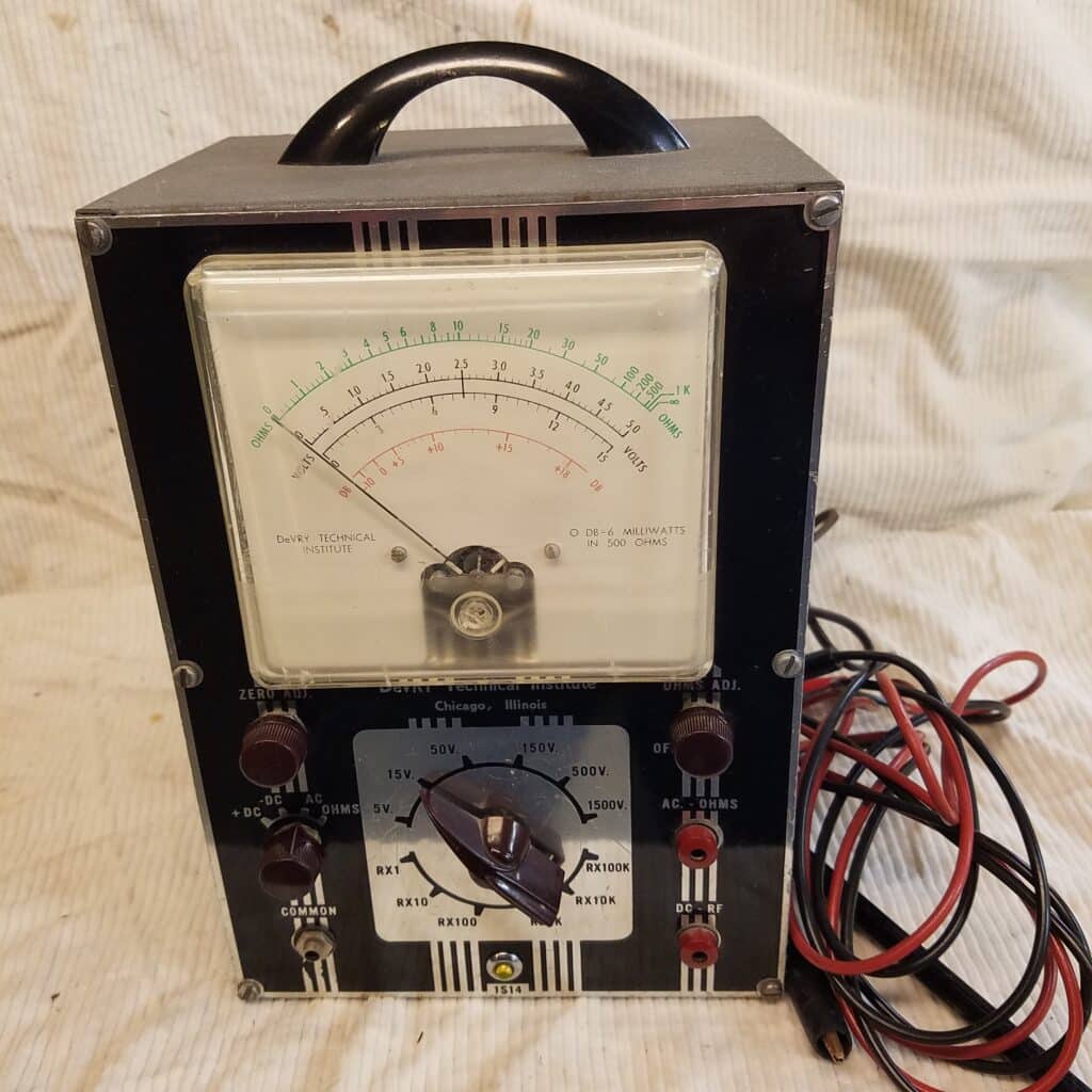 Devry Technical Institute VTVM meter - IARCHS Radio Collector Club
