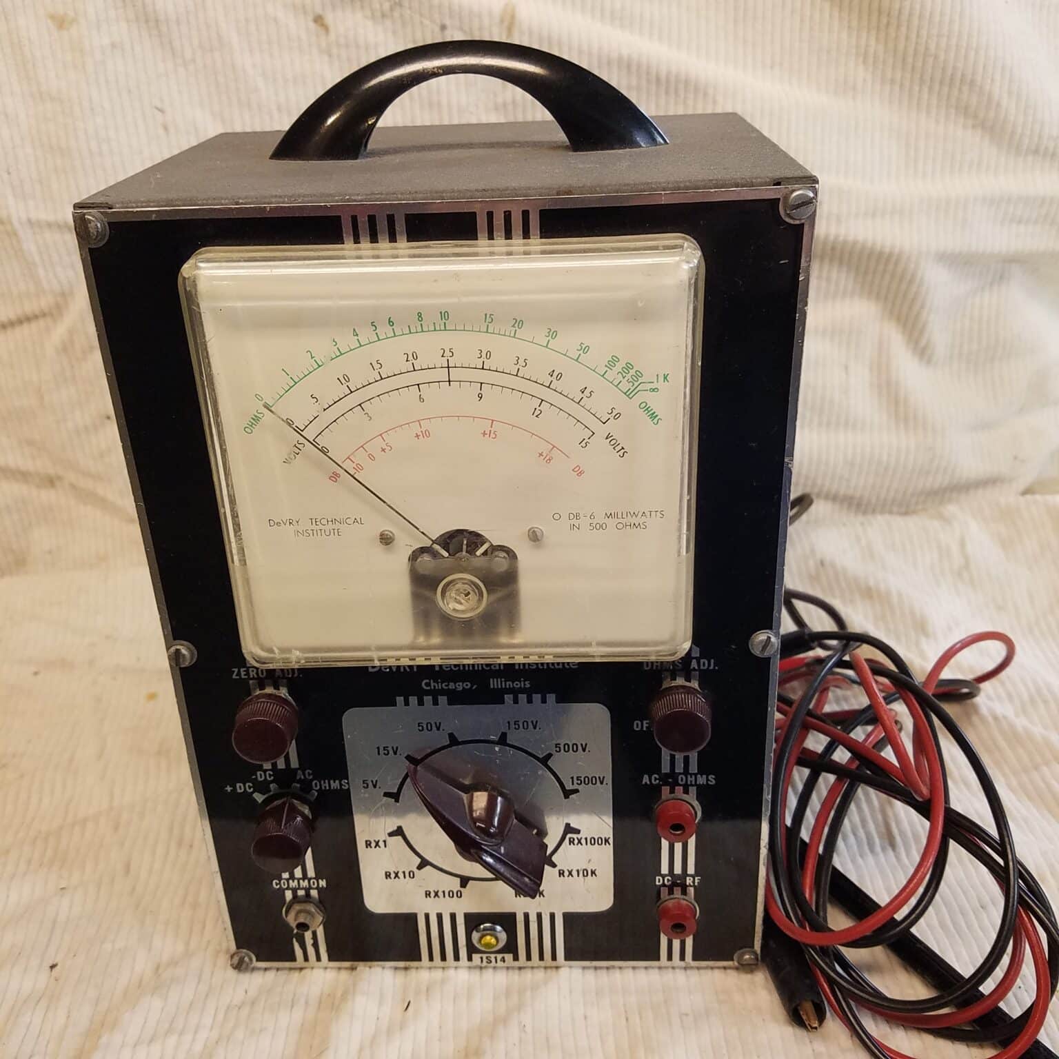 Devry Technical Institute VTVM meter - IARCHS Radio Collector Club